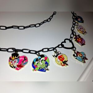 Jewelry | Helluva Boss Charm Chain Link Heart Necklace Handmade ...